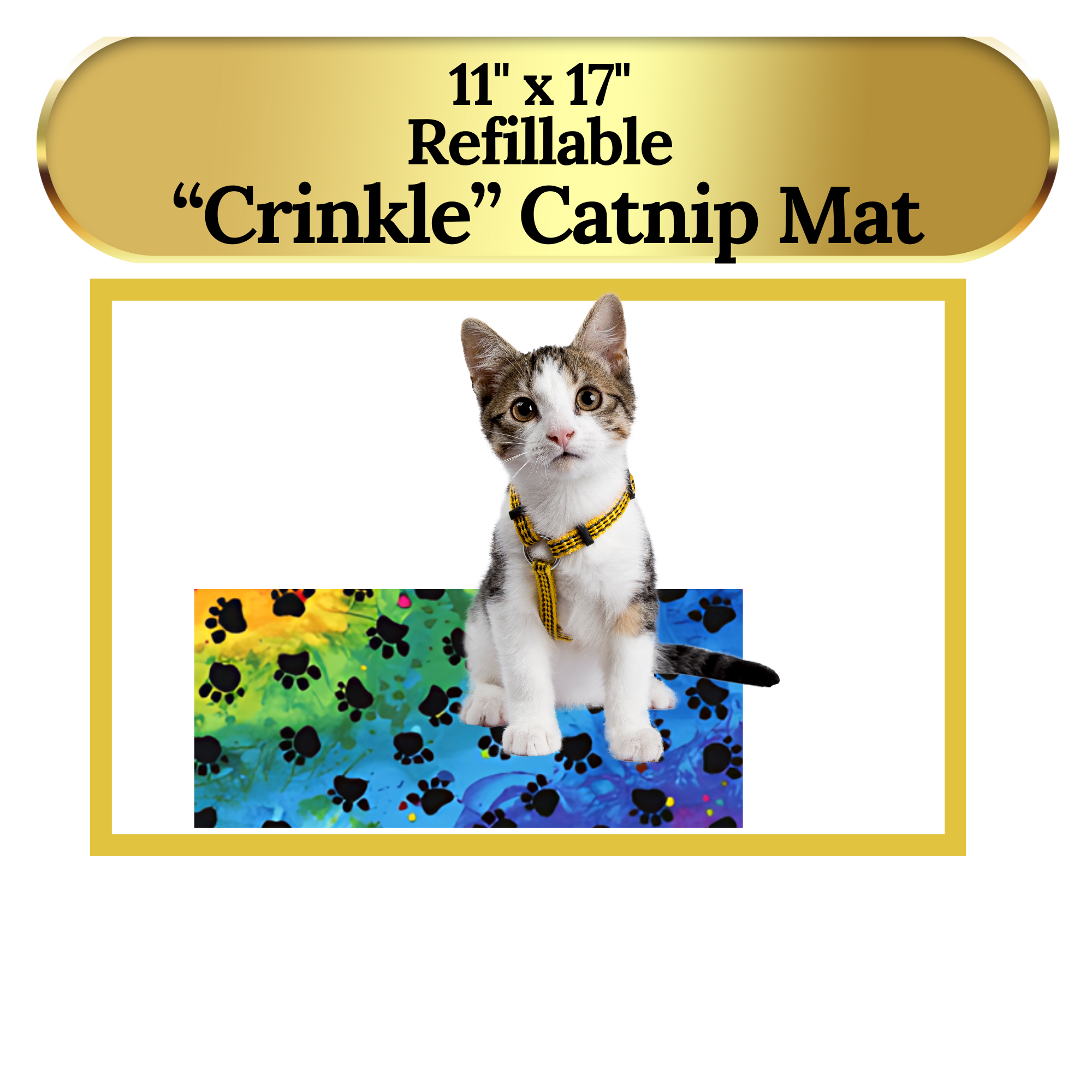 Home & Living :: Pets :: Pet Toys :: 11 x 17 Refillable Crinkle Catnip Mat